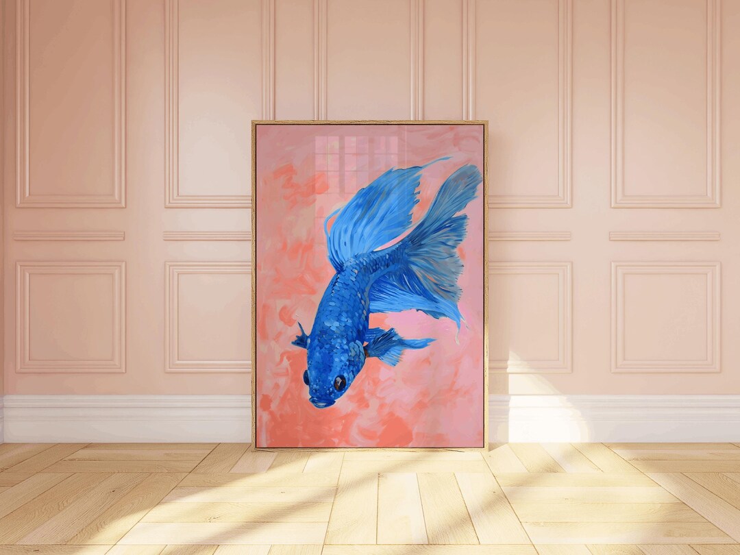 Abstract Betta Fish, Girls Room Wall Art, Minimalist Wall Art, Fish ...
