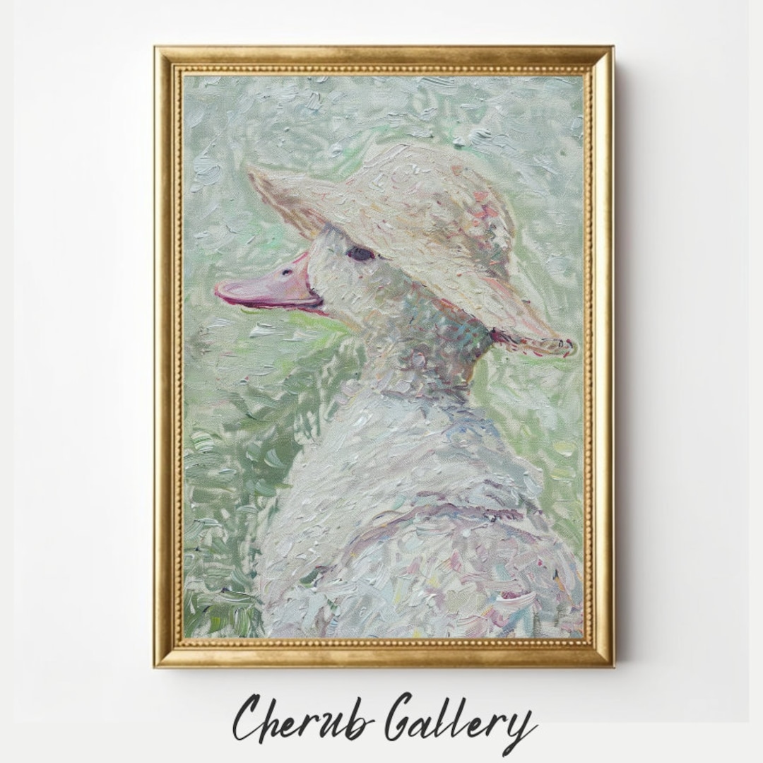 Lady Ducks Painting, Printable Mother Goose Garden Nursery Wall Art ...