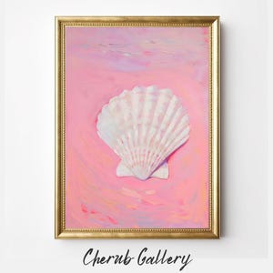 Sea Shell Print, Boho Nursery Printable, Pink Clam Shell, Girls Nursery ...