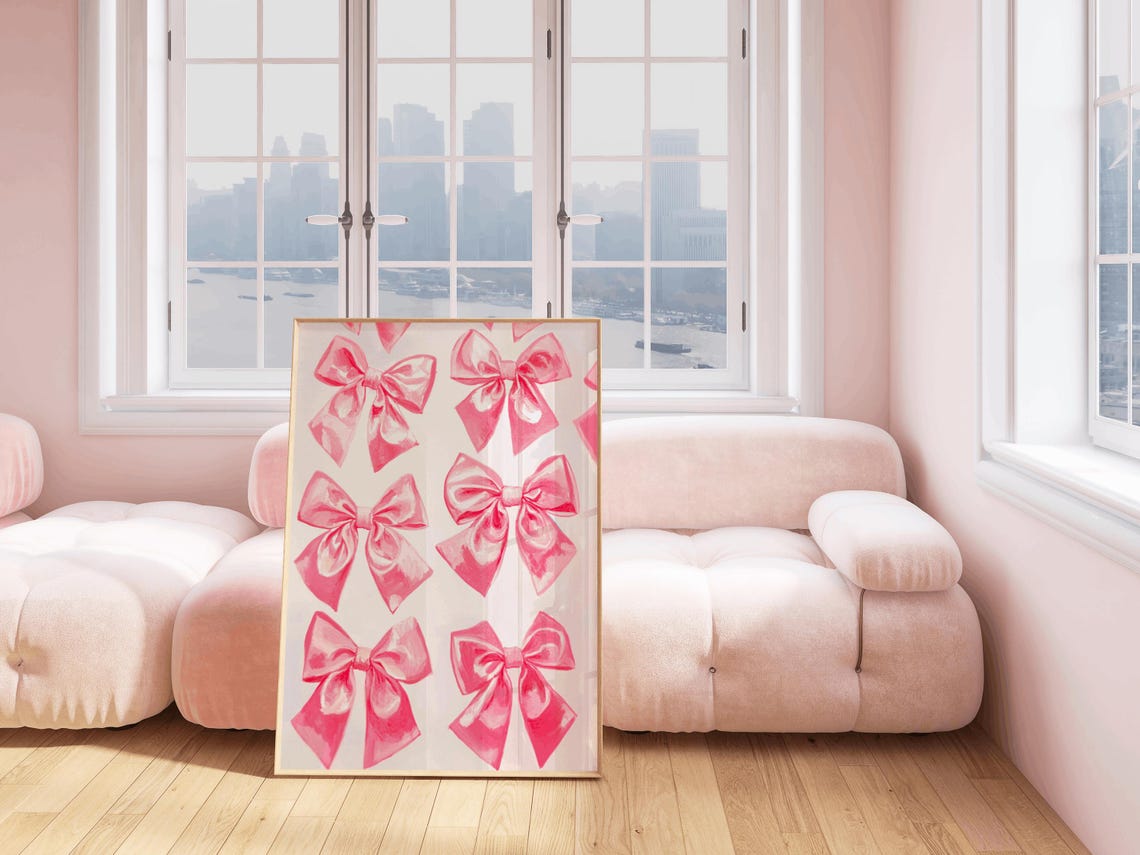 Set of 3 Bow Art Print, Coquette Room Decor Aesthetic, Girly Posters ...