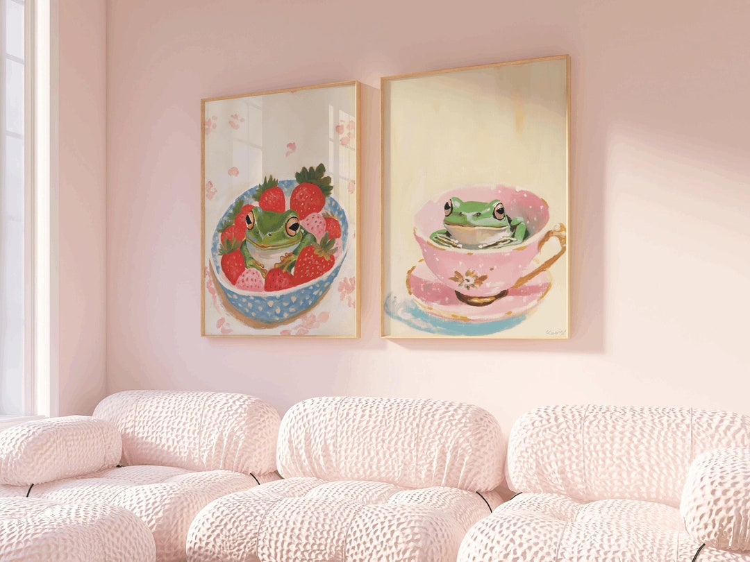 Set of 2 Cottagecore Frogs, Frogs Cute, Gift Frog, Decorative Frogs ...