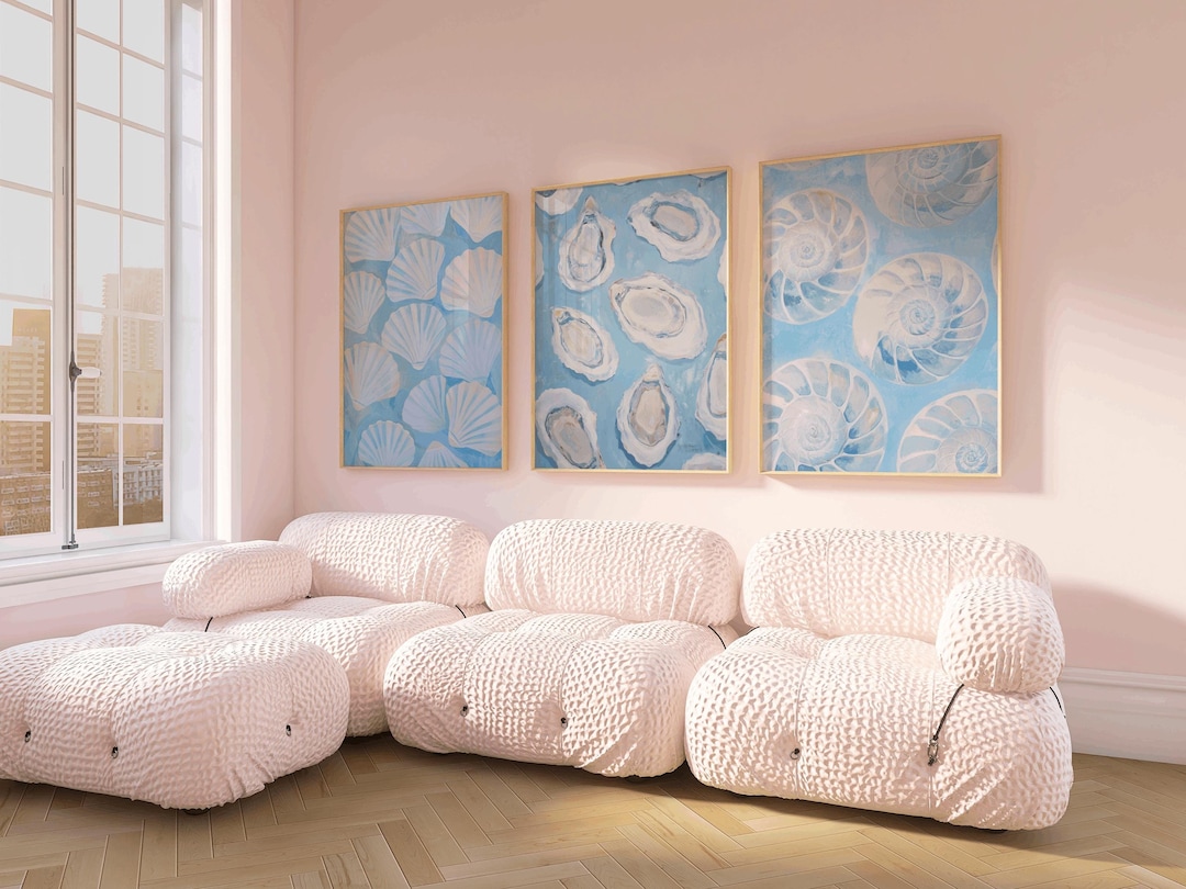 Set of 3 Sea Shell Prints, Trendy Coastal Aesthetic, Beach Prints ...