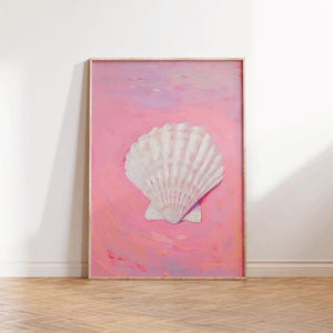 Sea Shell Print, Boho Nursery Printable, Pink Clam Shell, Girls Nursery ...