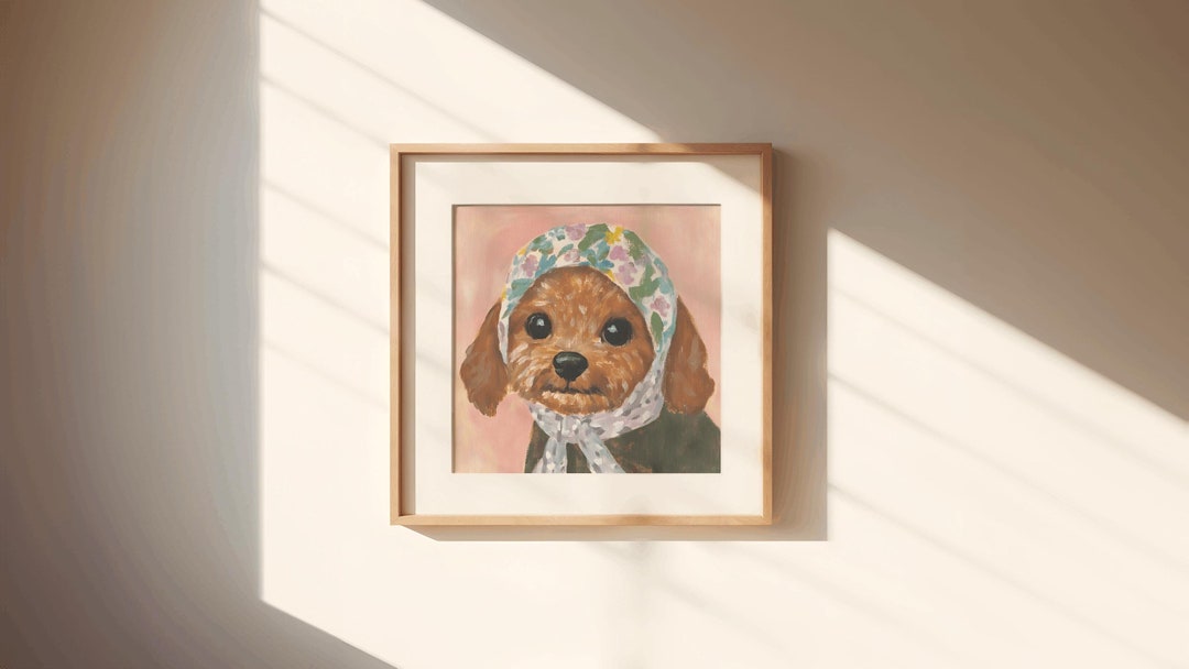 Brown Cavoodle Babushka, Puppy Dog Nursery Art, Cavoodle Dog, Cavapoo ...