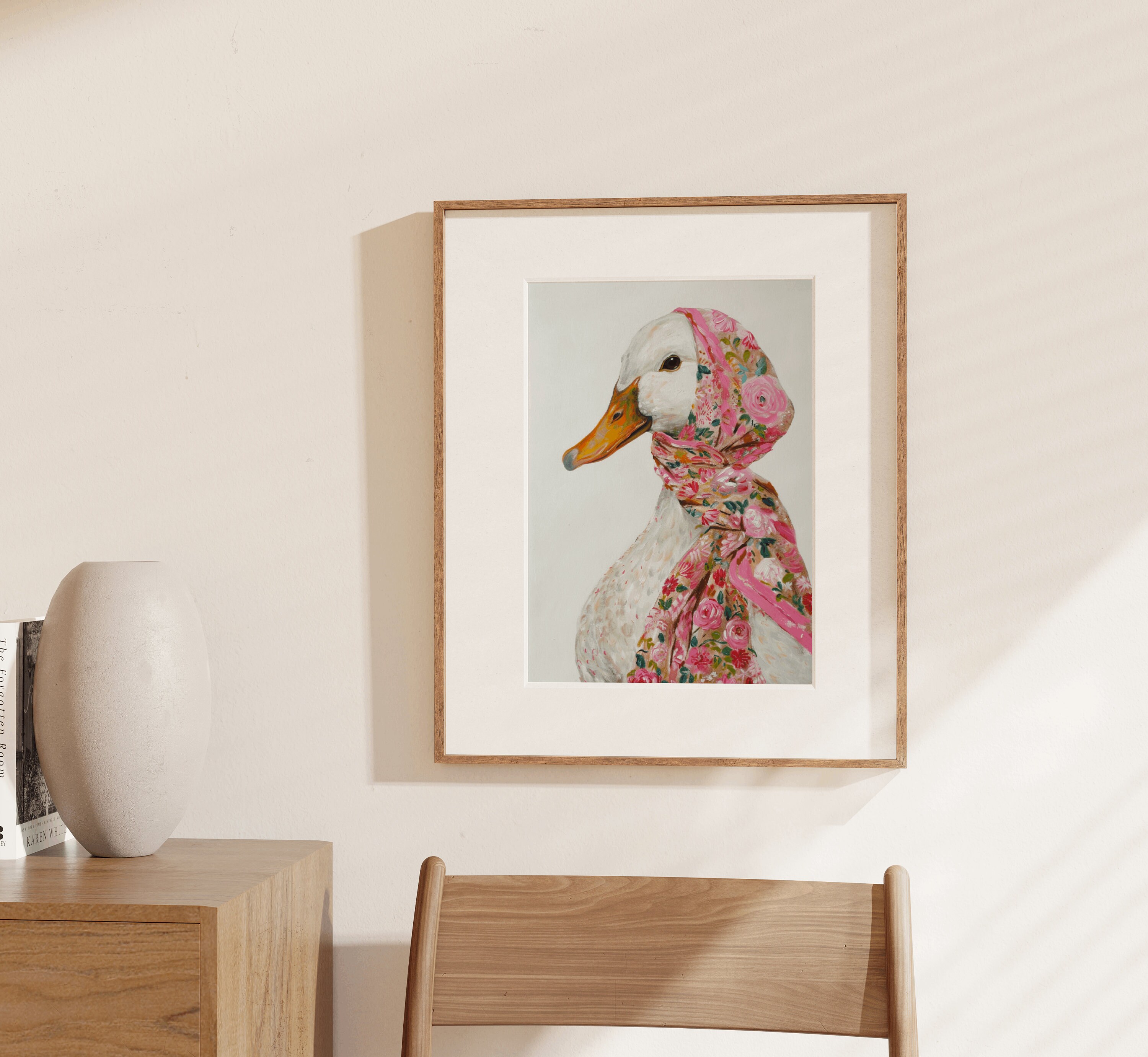 Babushka Duck Print, Cottagecore Vintage Printable Art Elegant ...