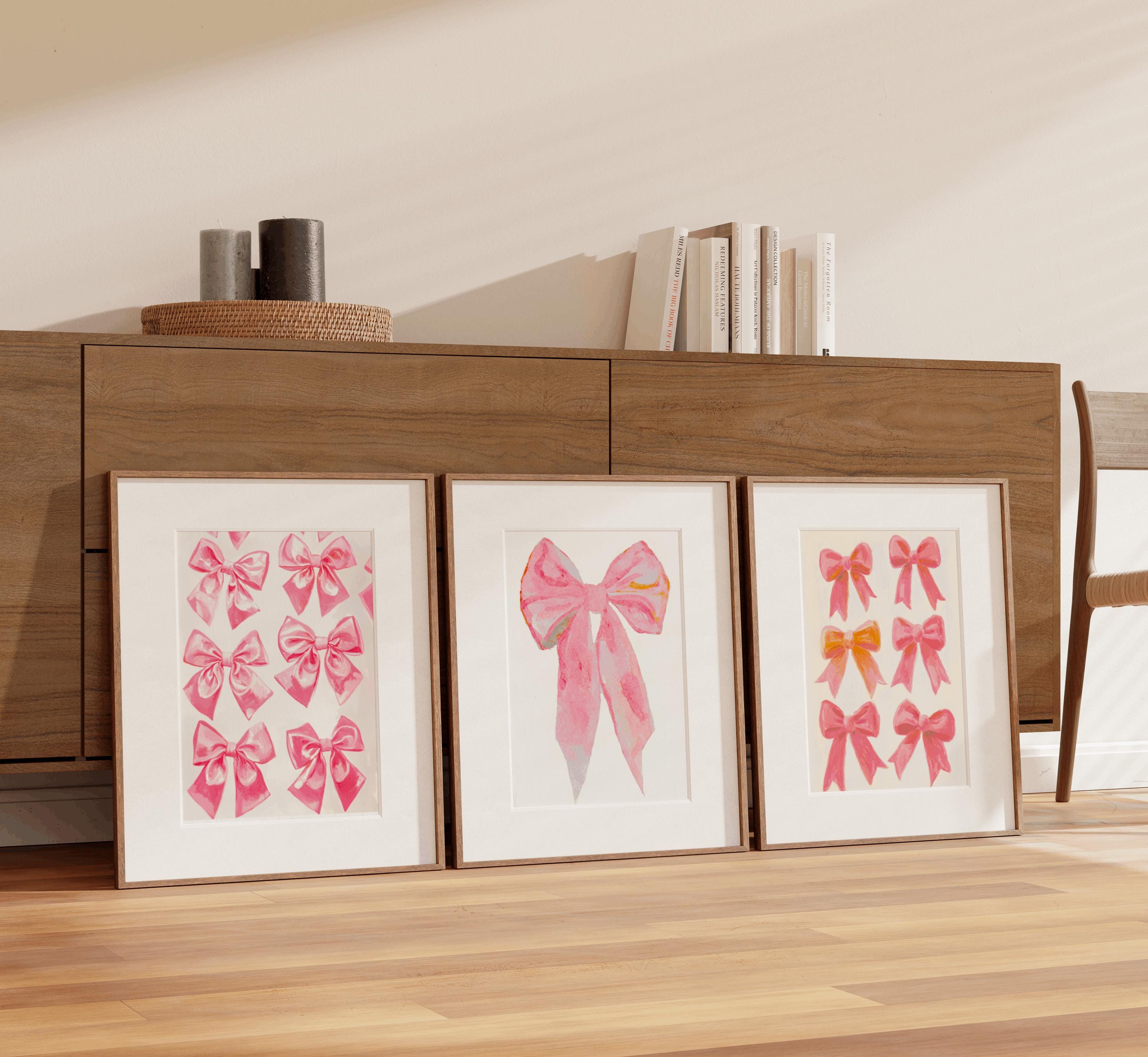 Set of 3 Bow Art Print, Coquette Room Decor Aesthetic, Girly Posters ...