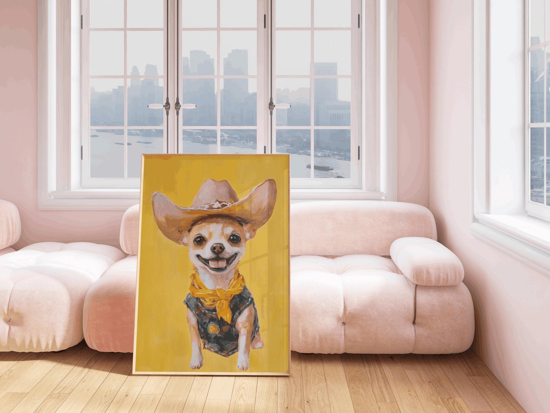 Chihuahua Cowdog, Tan Chihuahua, Chihuahua Dog Nursery Wall Art, Puppy ...