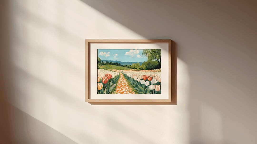 Tulip Flower Field, Tulip Prints, Flower Field Wall Art, Flower Field ...