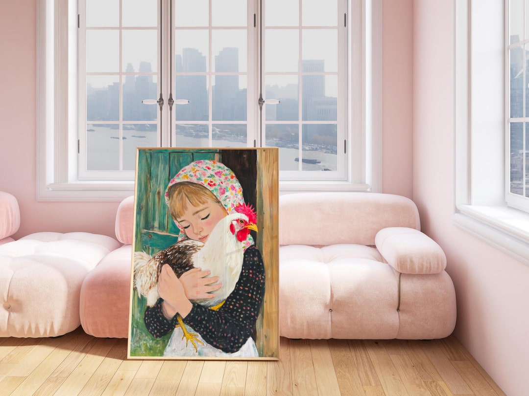 Girls Room Chicken Art, Chickens Wall Art, Cottage-core Decor, Cottage ...