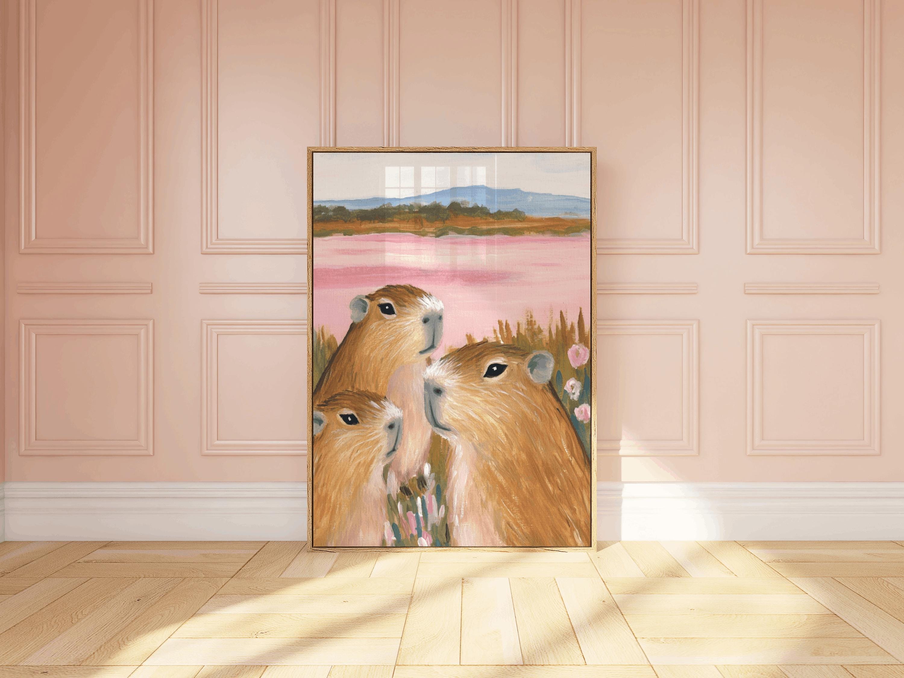 Set of 6 Capybaras Being Capybaras, Capybara Set, Wall Art Bundle ...