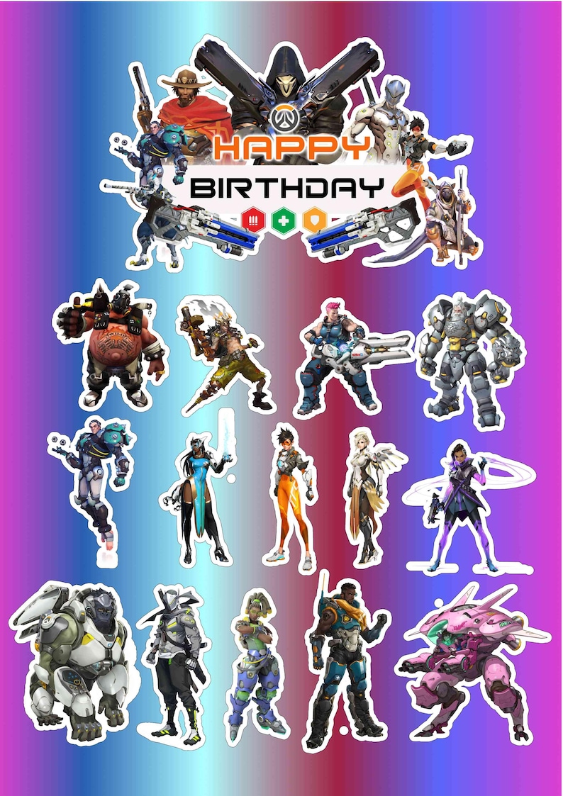 Custom Overwatch-inspired Cake Topper | Personalized Name & Age ...