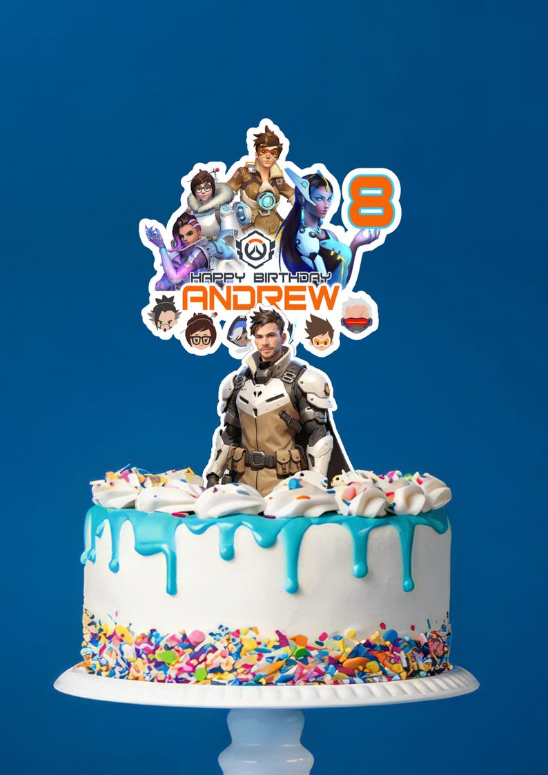 Custom Overwatch-inspired Cake Topper | Personalized Name & Age ...