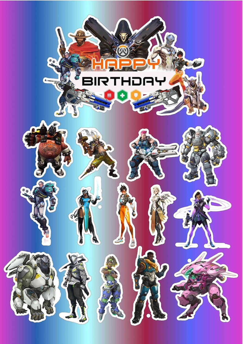 Overwatch Cake Topper | Fun DIY Digital Print for Kids’ Parties - Etsy