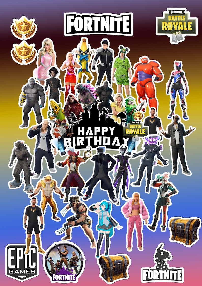 NEW Epic Battle Royale Fornite Cake Topper DIY Printable - Etsy