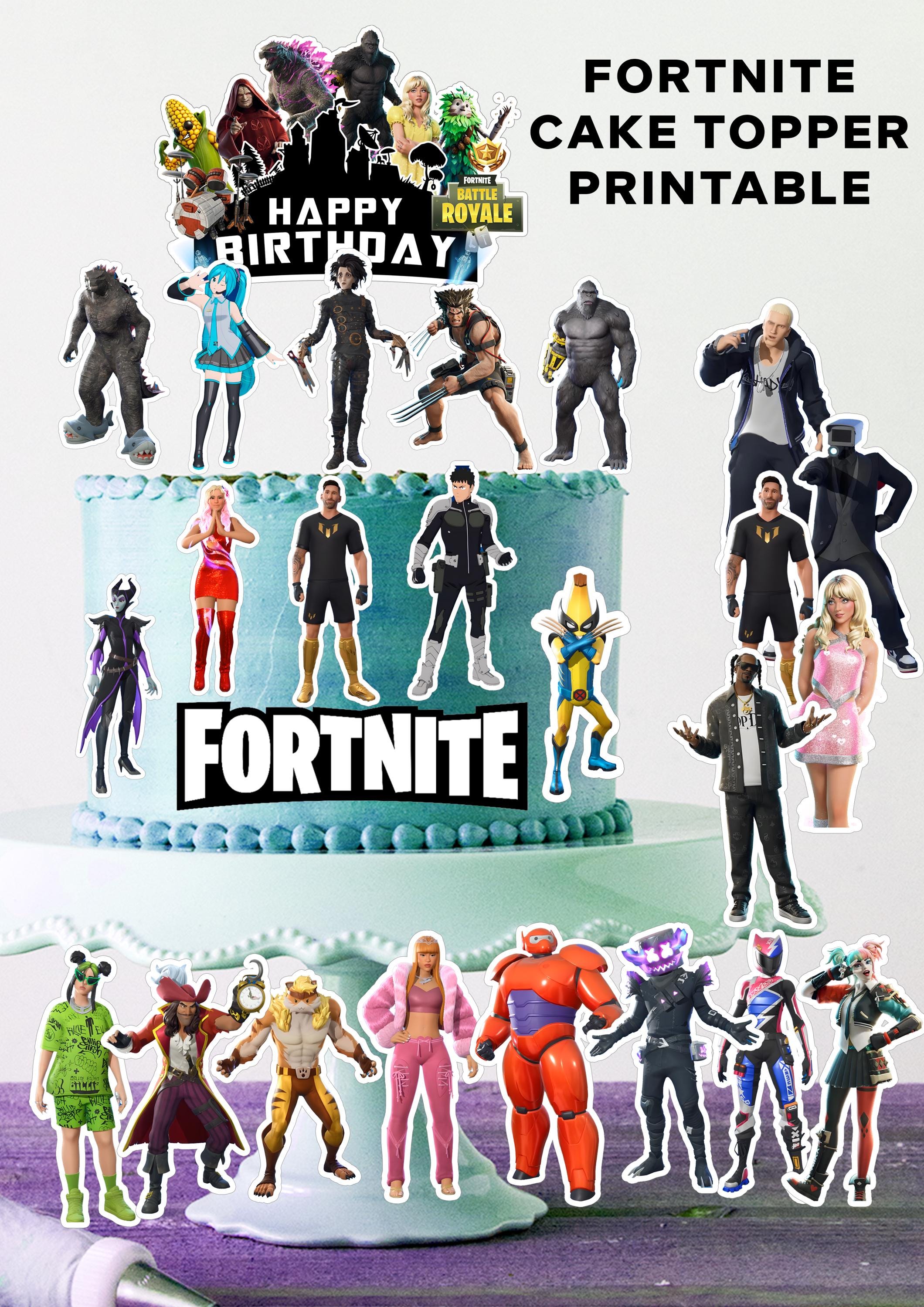 NEW Epic Battle Royale Fornite Cake Topper DIY Printable - Etsy