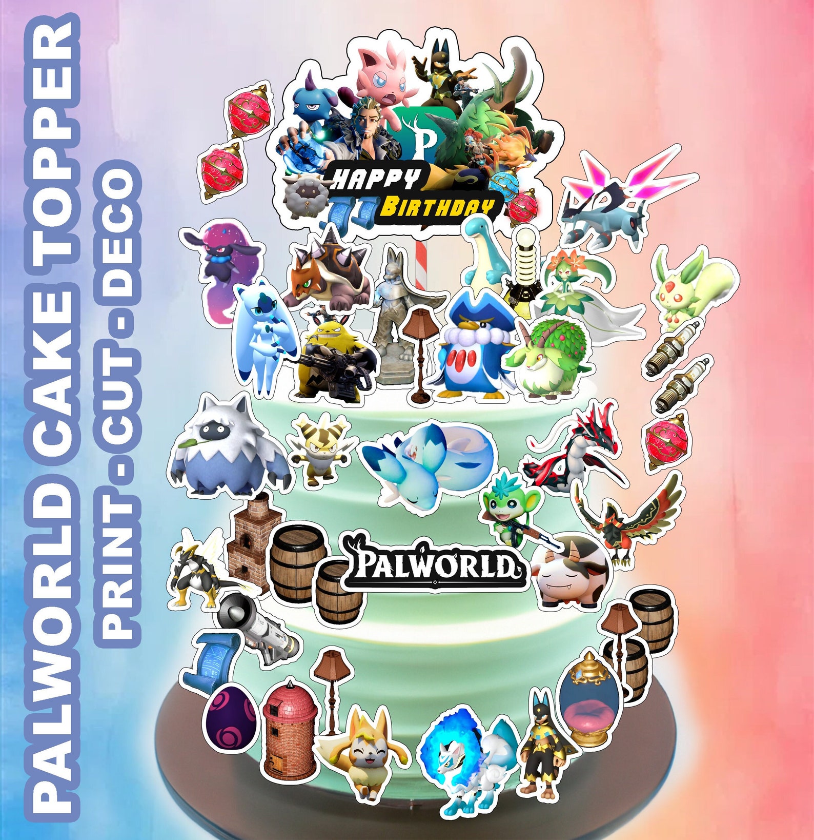 Palworld Cake Topper Printable - Etsy