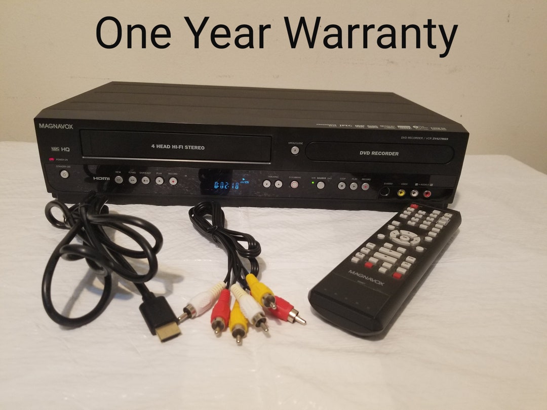 Magnavox ZV427MG9 VCR DVD Recorder Combo Original Remote Av Cables ...