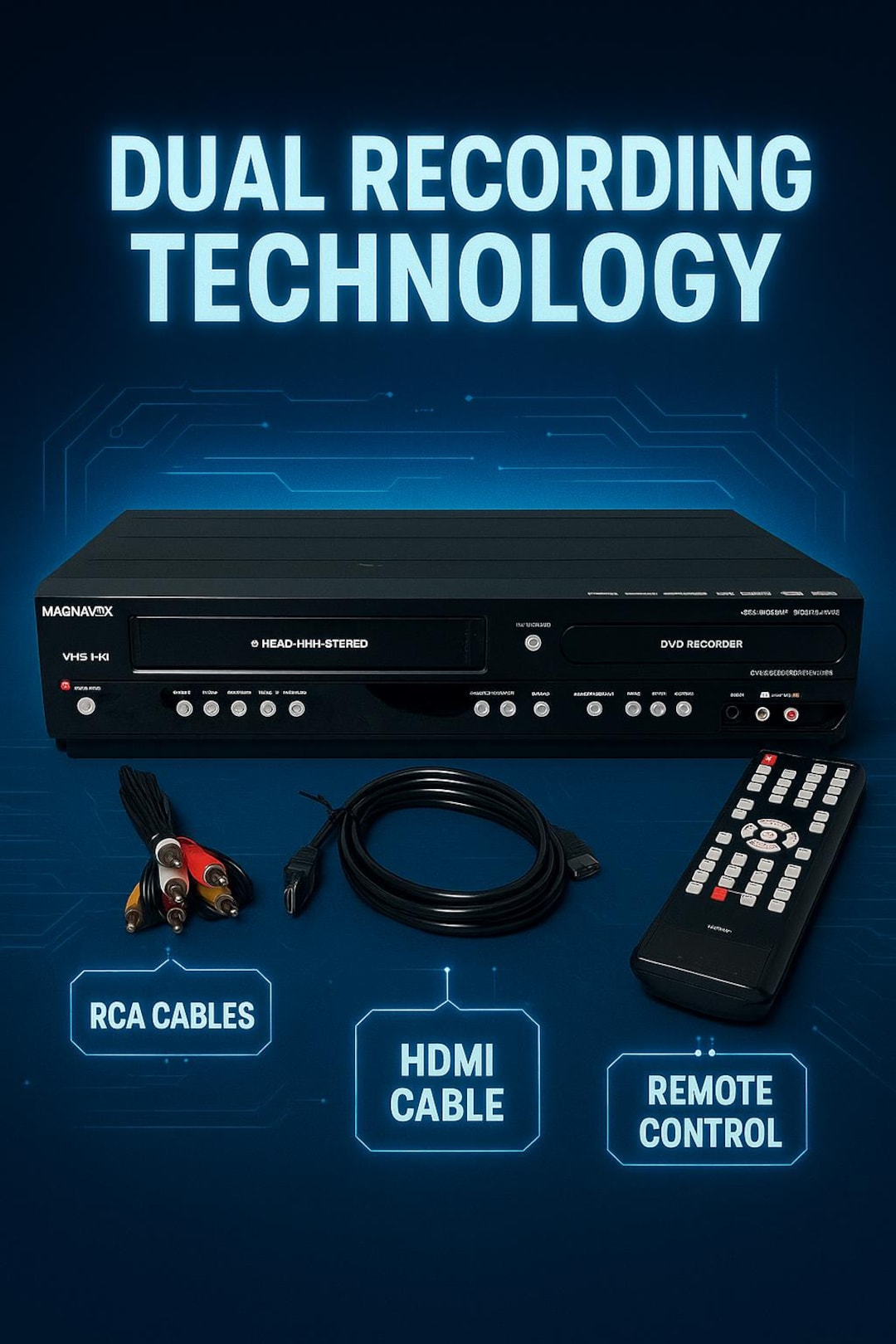Magnavox ZV427MG9 VCR DVD Recorder Combo Original Remote Av Cables ...