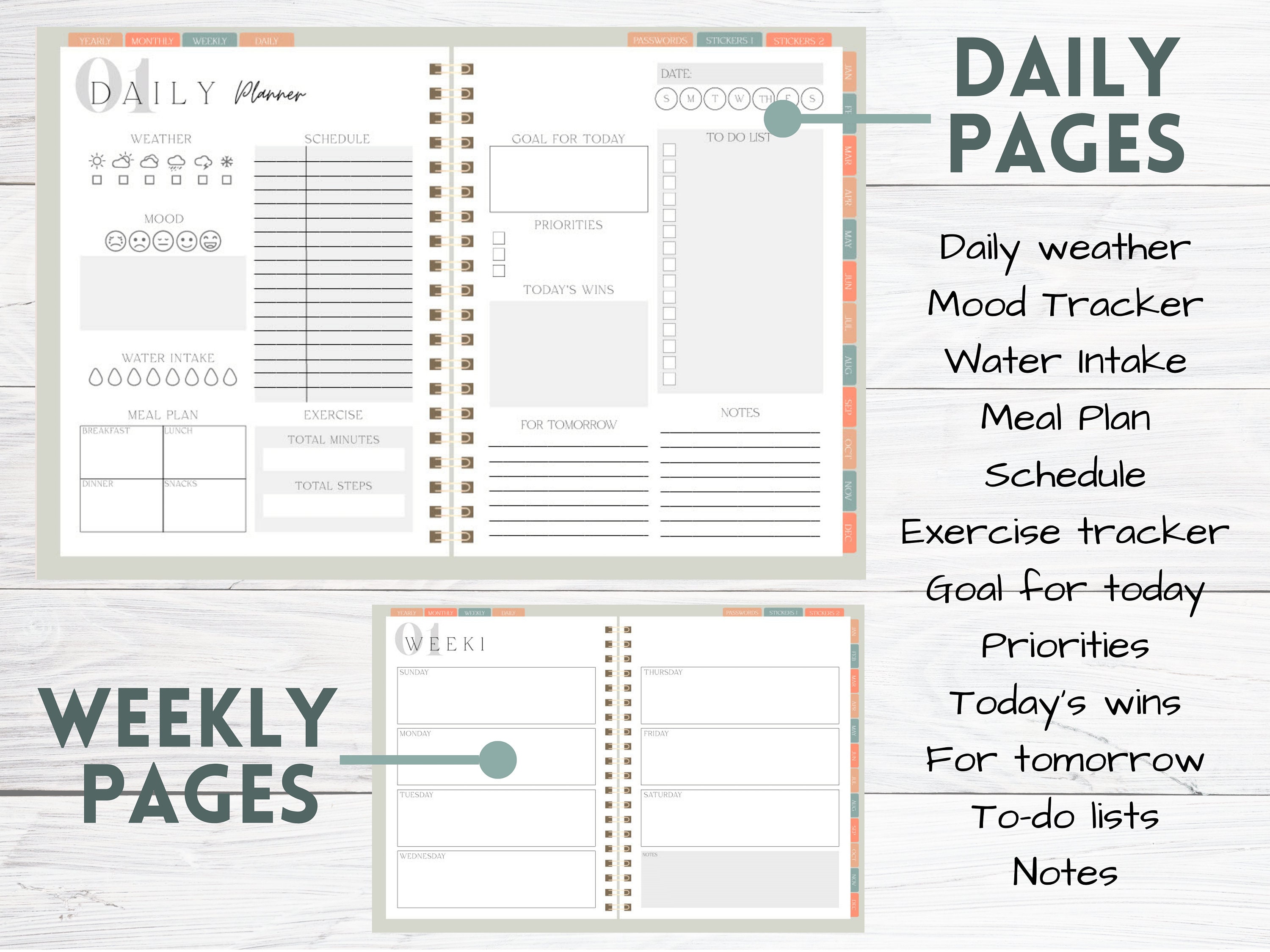 ADHD Hyperlinked Undated Digital Planner for College Organizing ...