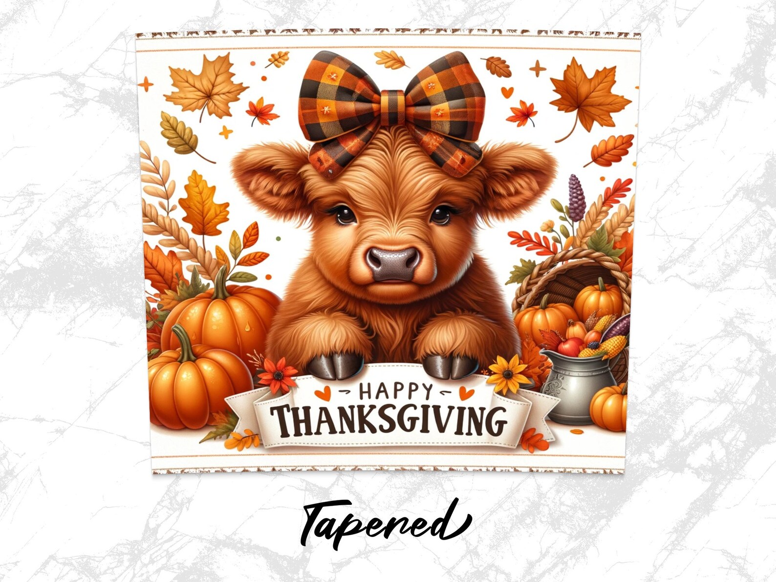 Thanksgiving Highland Cow 20oz Tumbler Design - Etsy