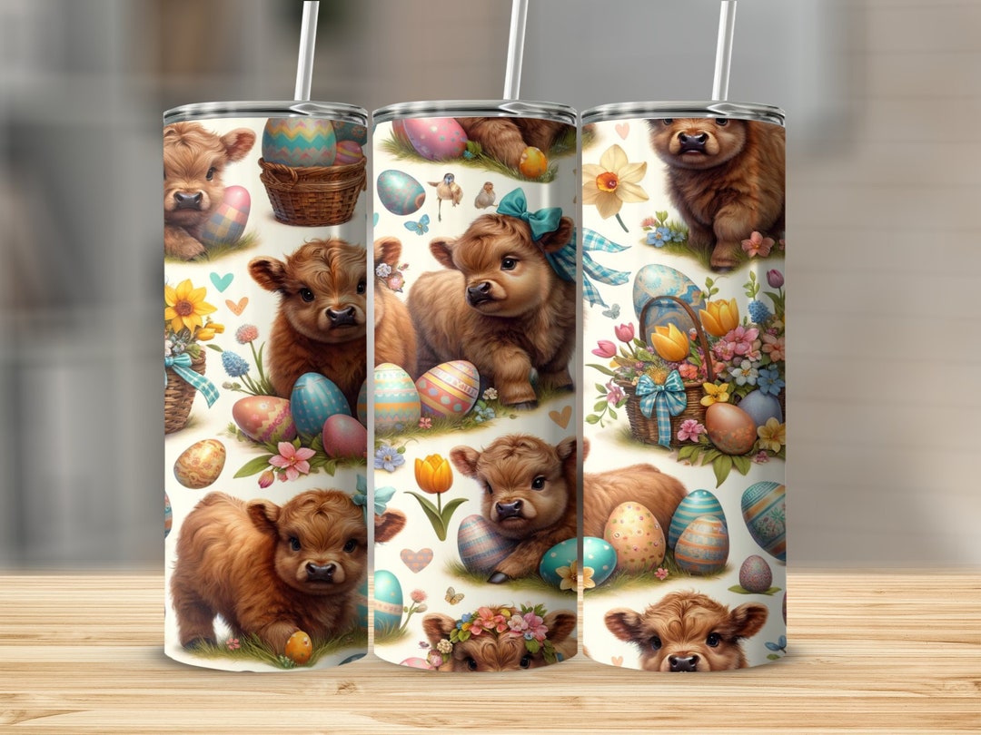 Easter Baby Highland Cows Digital Design File - Etsy