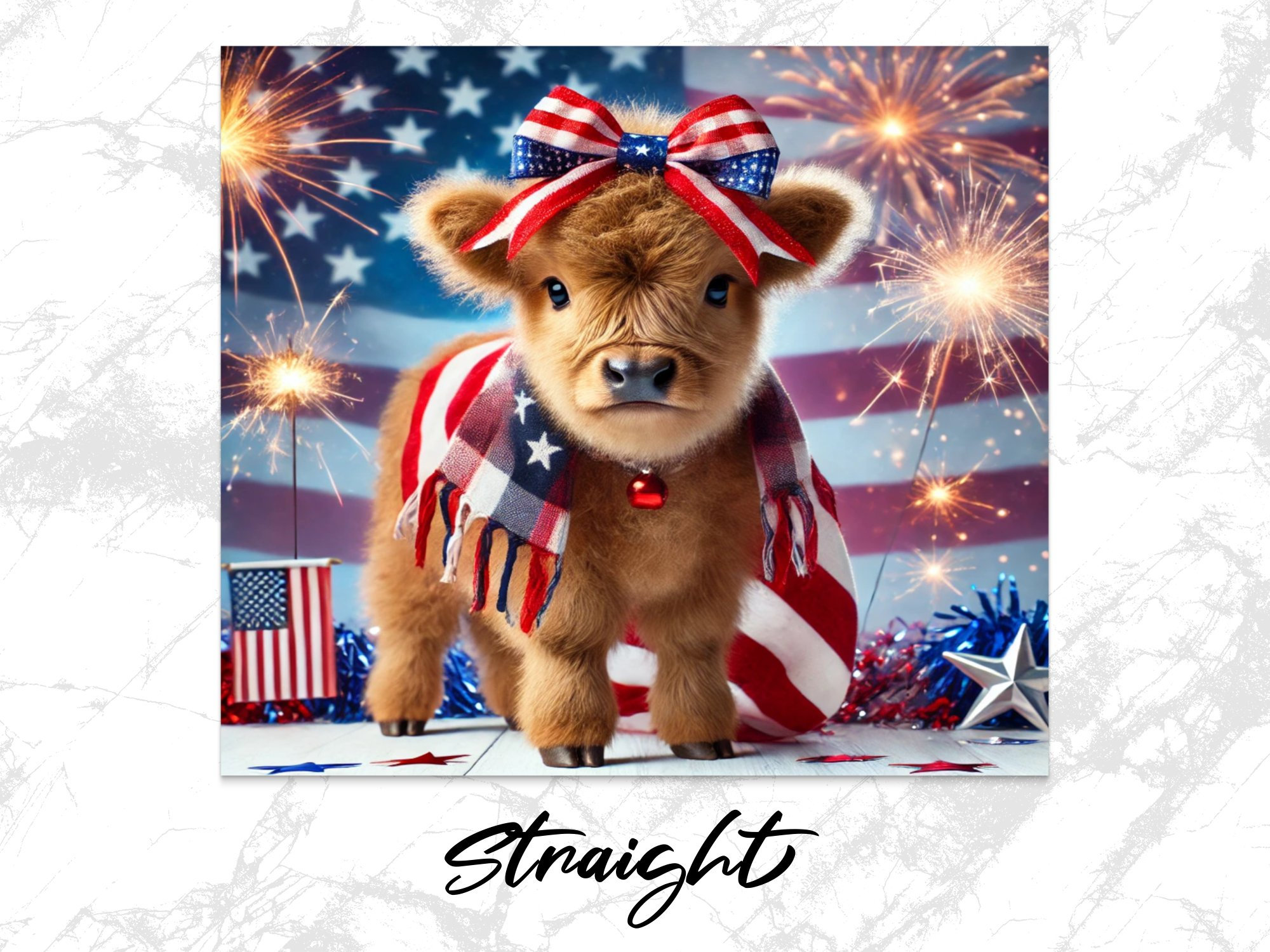 4th of July Inspired Baby Highland Cow Design 20oz Tumbler - Etsy