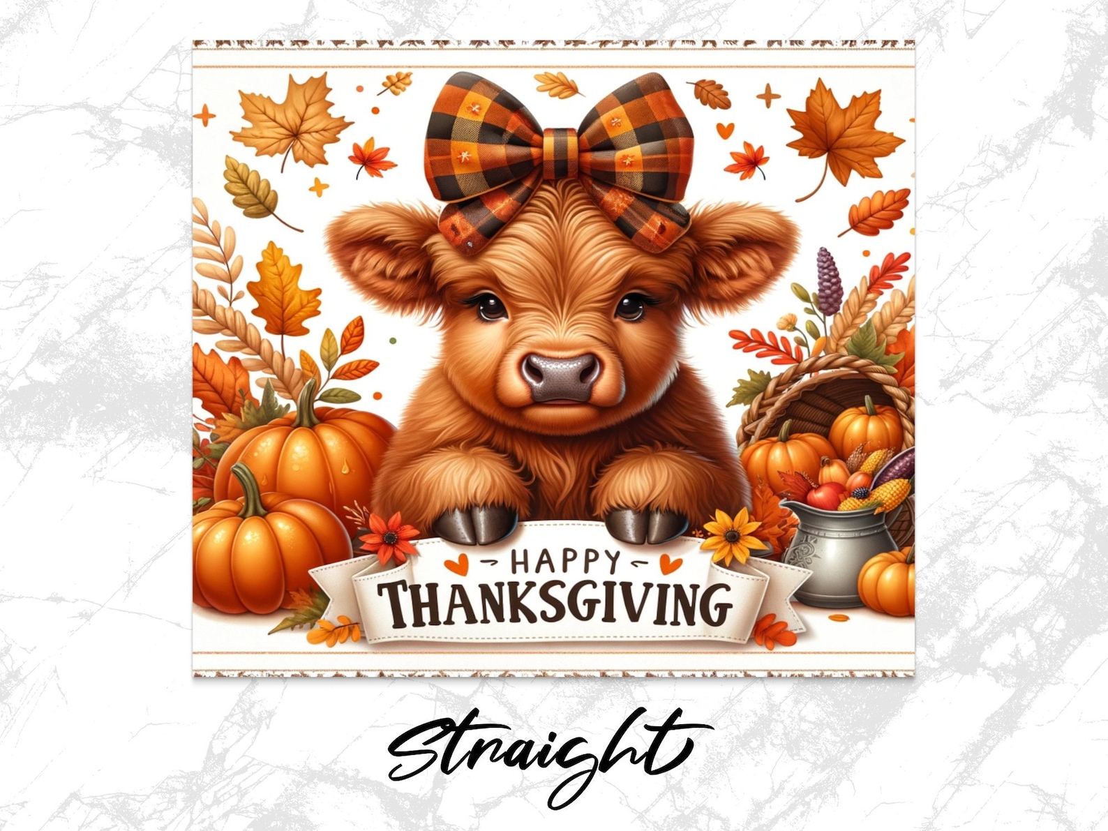Thanksgiving Highland Cow 20oz Tumbler Design - Etsy