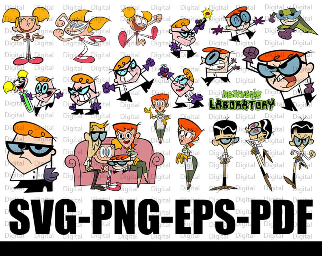 Dexters SVG Bundle Cartoon Clipart Dexter's Laboratory - Etsy