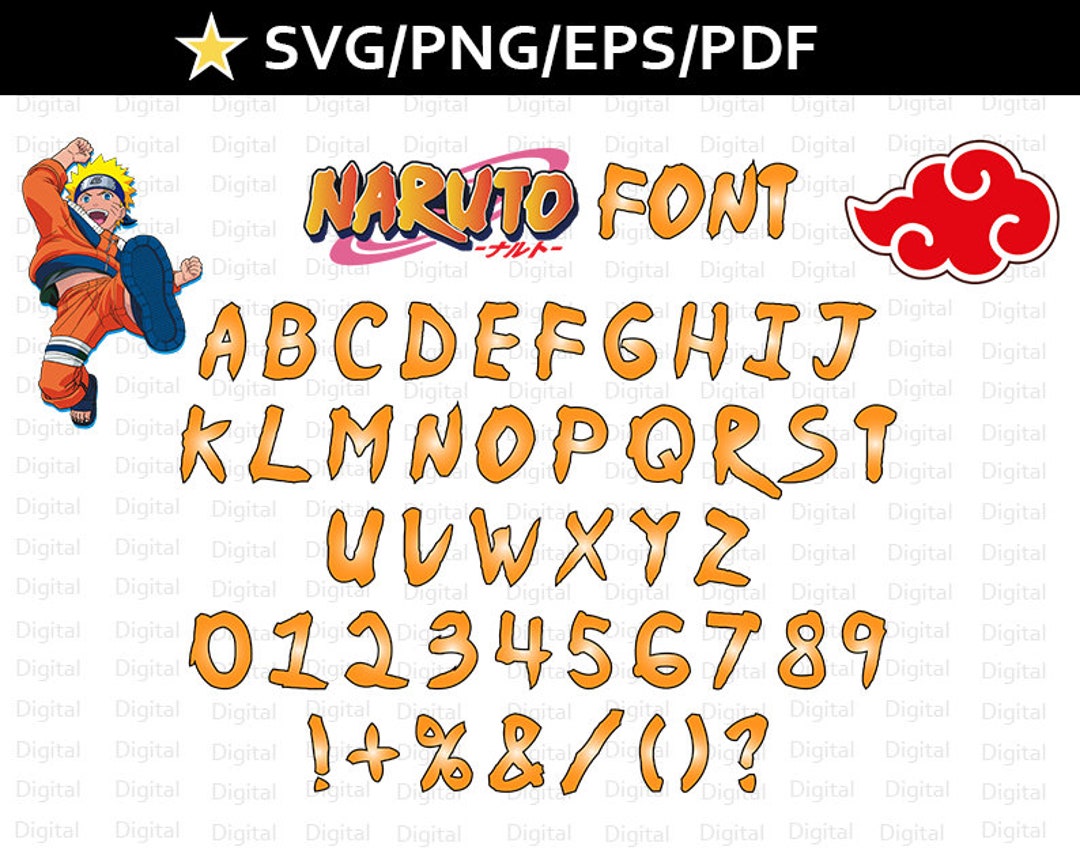 Anime SVG Font Manga Letters Anime Alphabet Digital - Etsy Australia