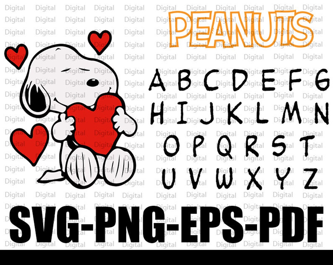 Peanuts SVG Font Snoopy Letters Peanuts Vector Digital - Etsy