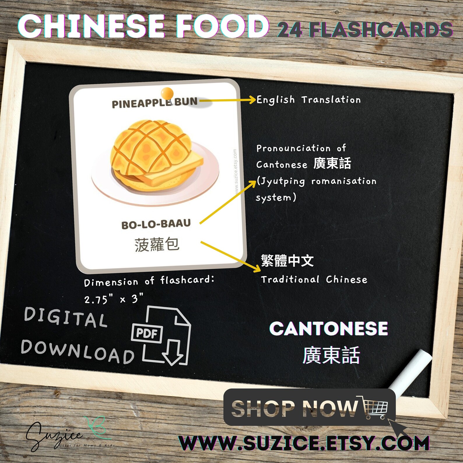 Chinese Food Flashcards to Educate Kids Toddlers to Write Read ...