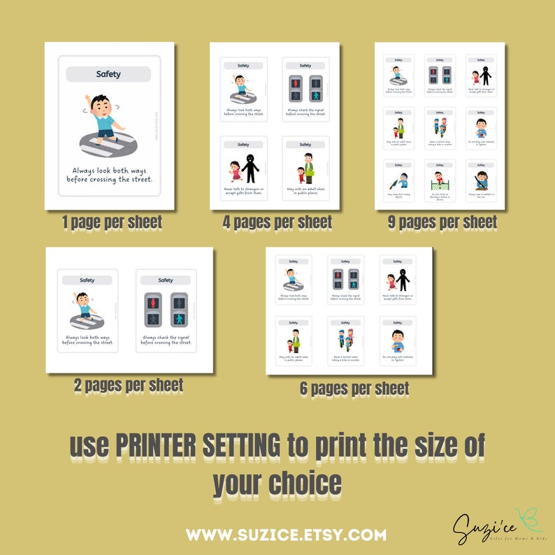 Safety and Health Best Practices Flashcards to Educate Kids Toddlers ...