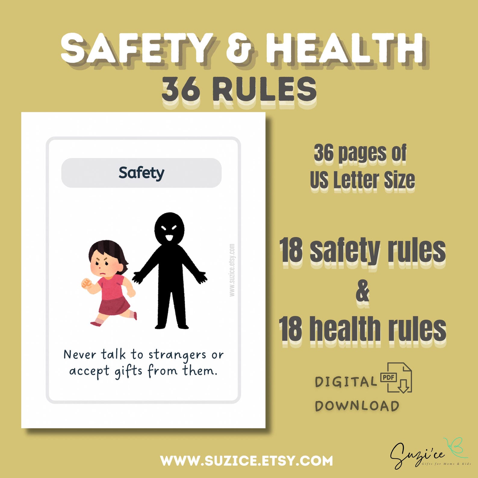 Safety and Health Best Practices Flashcards to Educate Kids Toddlers ...