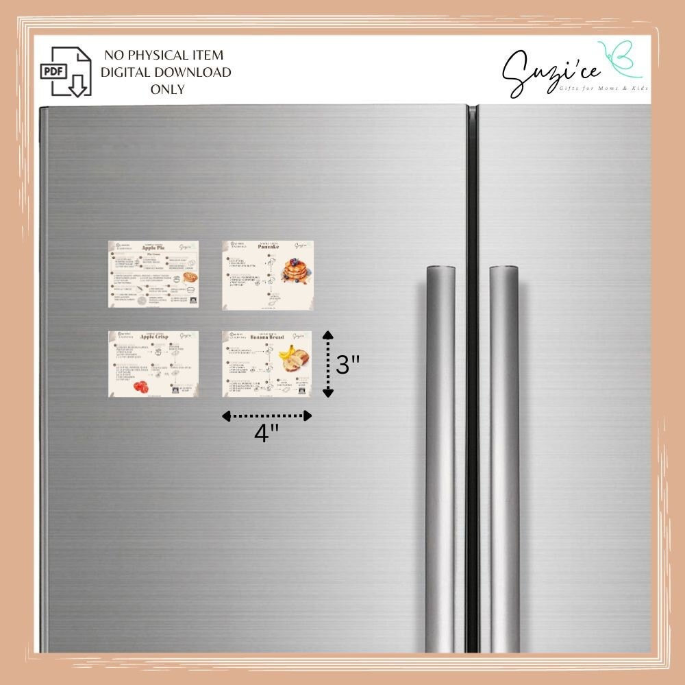 Recipe Fridge Magnet Printable - Banana Bread Recipe Pancake Recipe ...