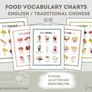 Food Vocabulary English Traditional Chinese Printable Interactive Play ...