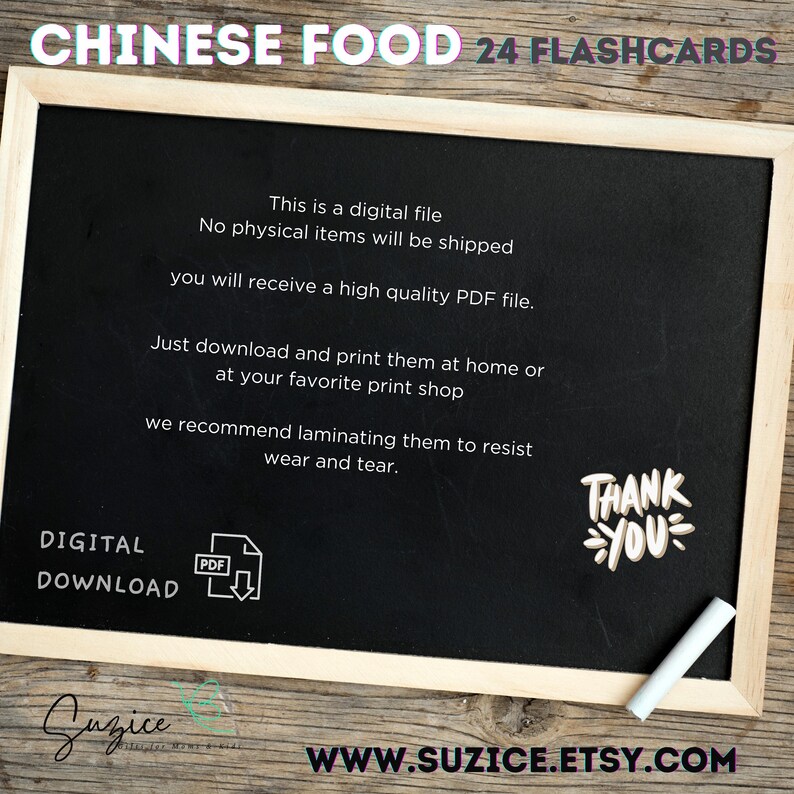 Chinese Food Flashcards to Educate Kids Toddlers to Write Read ...