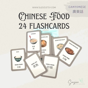 Chinese Food Flashcards to Educate Kids Toddlers to Write Read ...