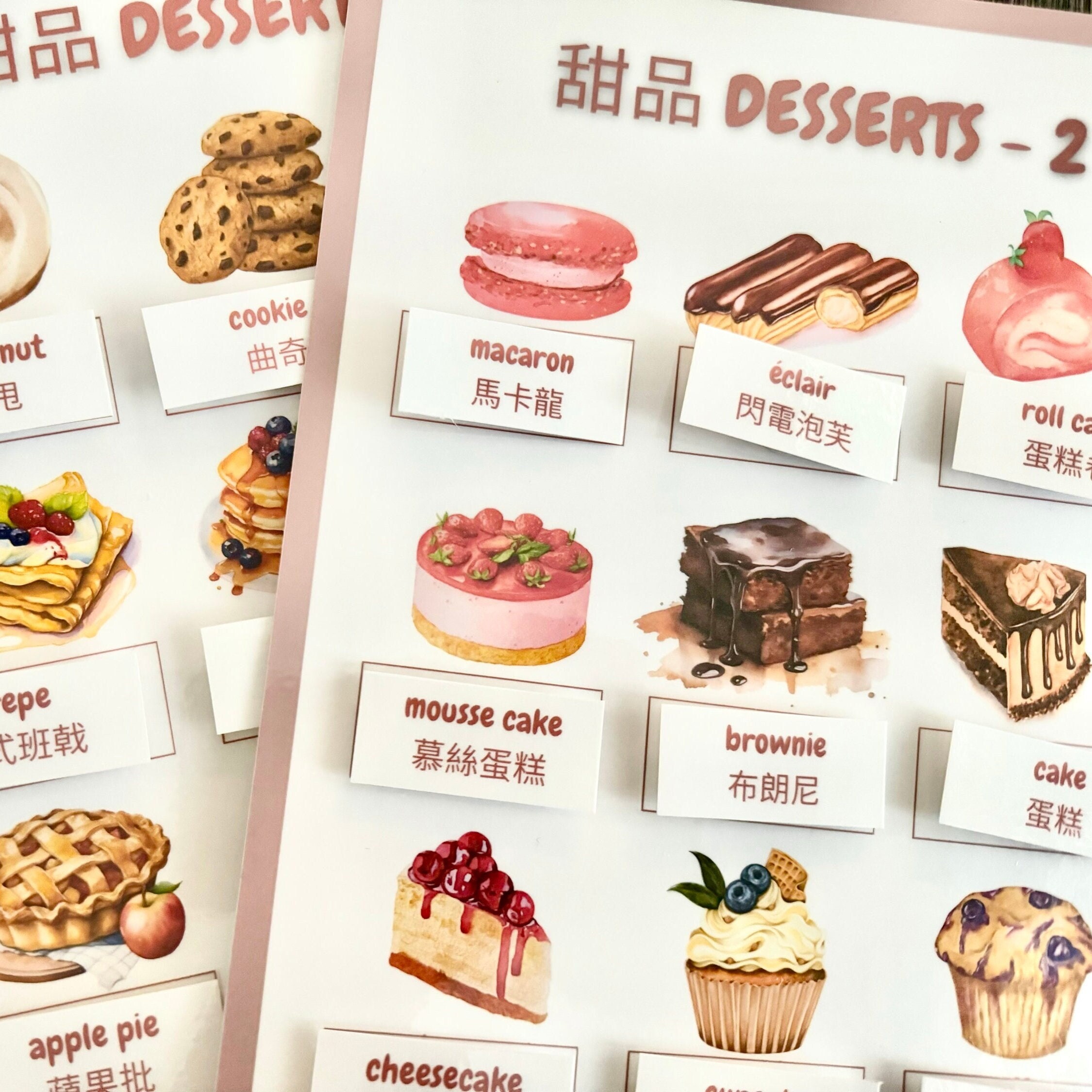 Food Vocabulary English & Traditional Chinese Printable: Montessori ...