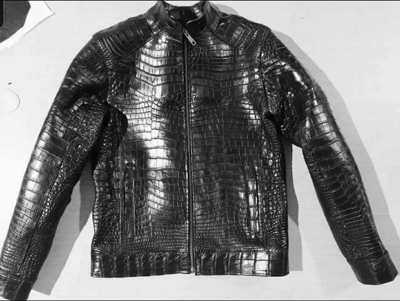 Men's Crocodile / Alligator Leather Jacket, Crocodile Embossed Jacket, Handmade Alligator ...