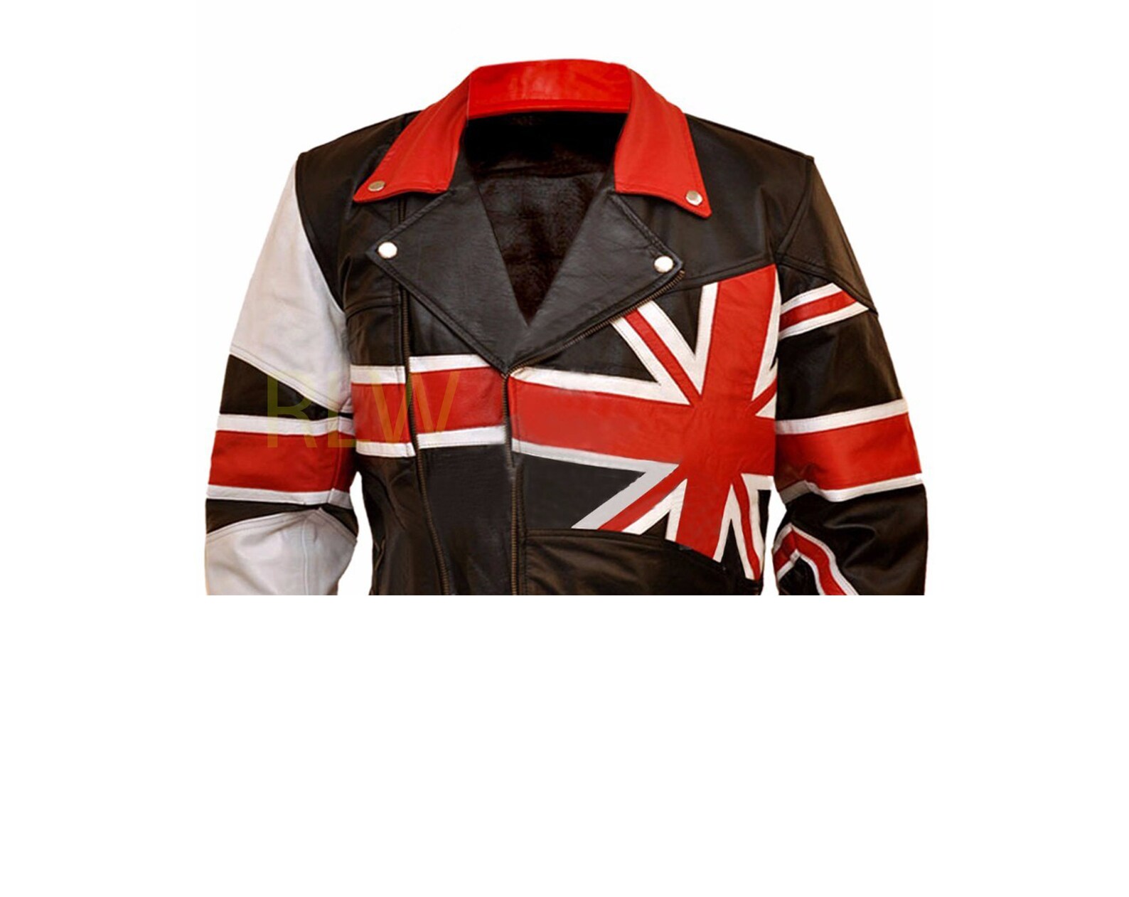 Union Jack Leather Jacket Vintage Patriotic British Flag Biker ...