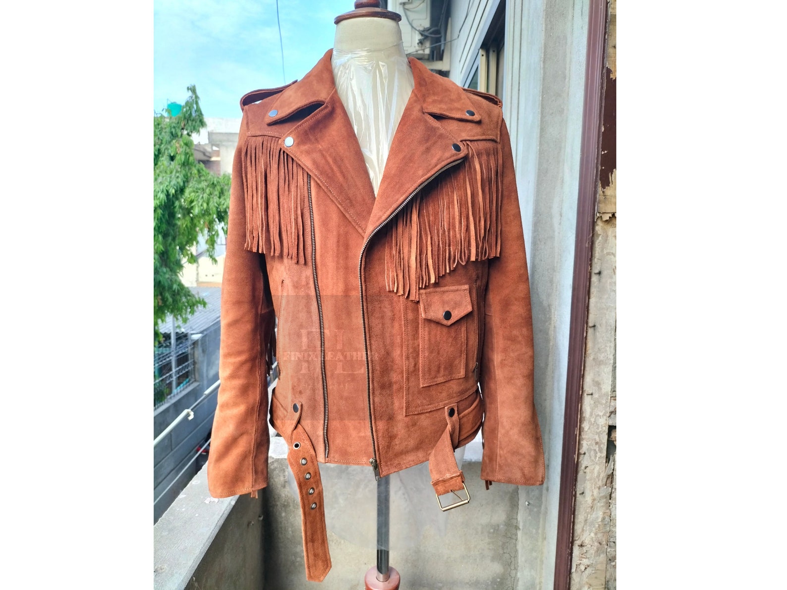 Men's Real Suede Leather Fringe Jacket, Suede FRINGE Western Jacket ...