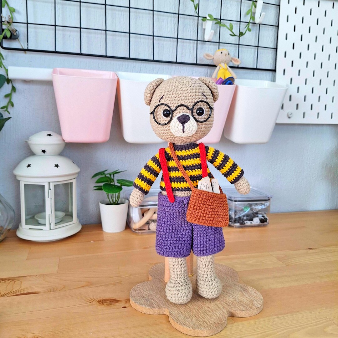 Journalist Bear Amigurumi Crochet English Pattern - Etsy