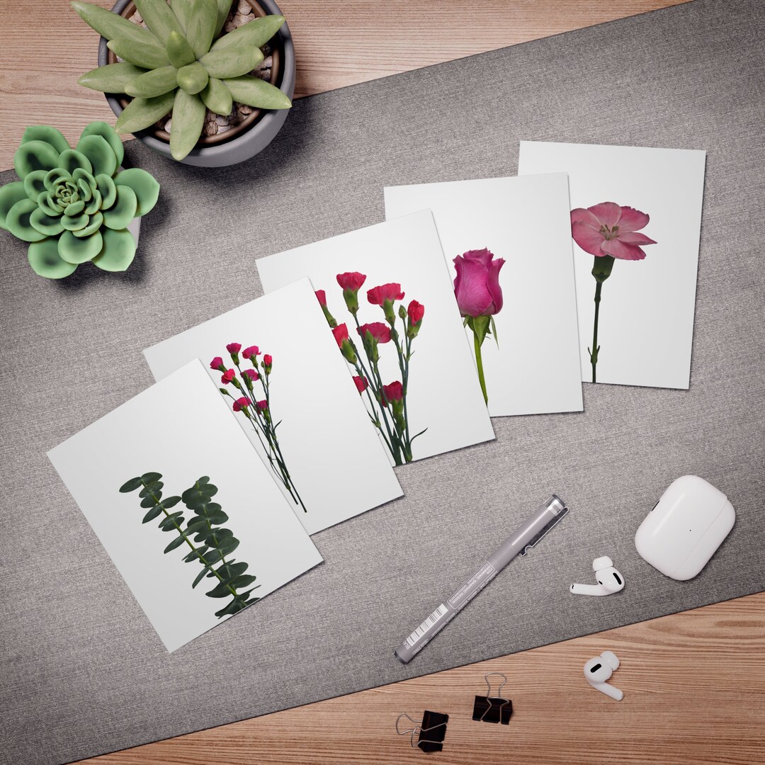 Multi Flower Greeting Cards 5-pack - Etsy New Zealand