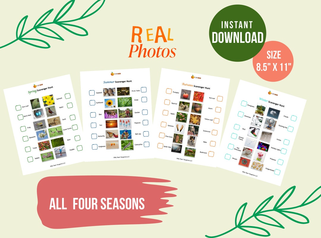 Four Seasons Scavenger Hunt With Real Photos - Etsy