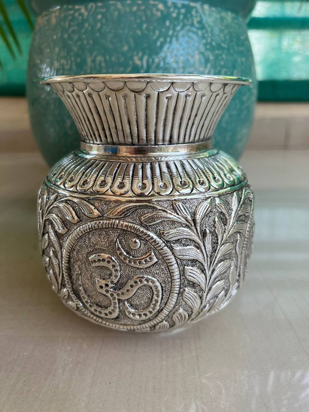 Hand Engraved German Silver Kalash: Hindu Puja Pot - Etsy