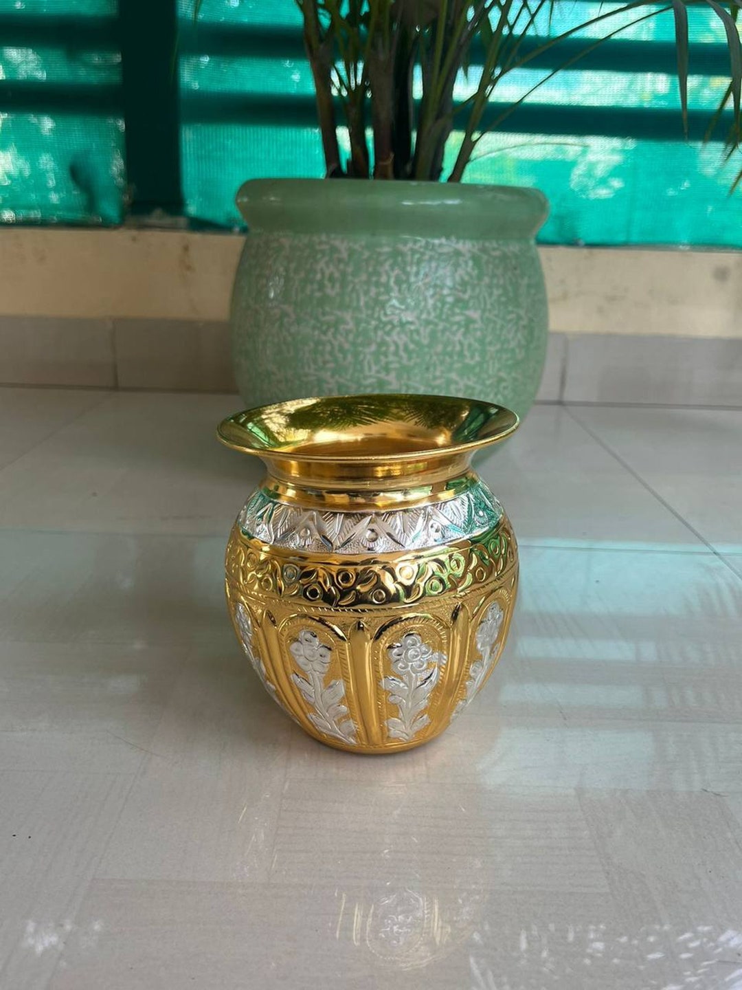 Gold & Silver Plated Kalash Lota: Diwali Pooja Pot - Etsy