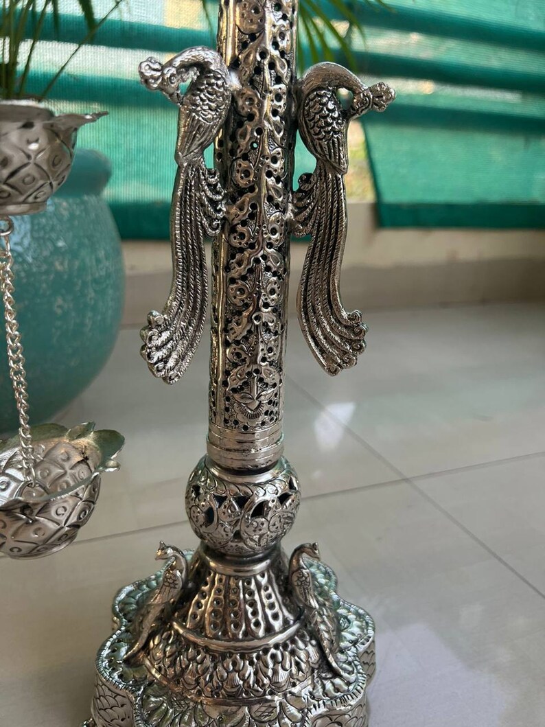 German Silver Parrot Samai, Hand Engraved Set of 2 Gold Plated Parrot ...