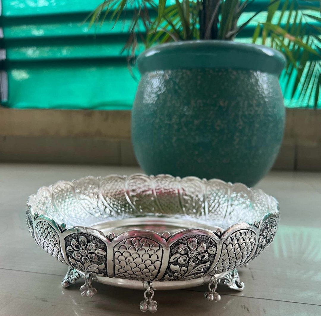 German Silver Urli, Hand Engraved Urli, Decoative Bowl, Urli for ...