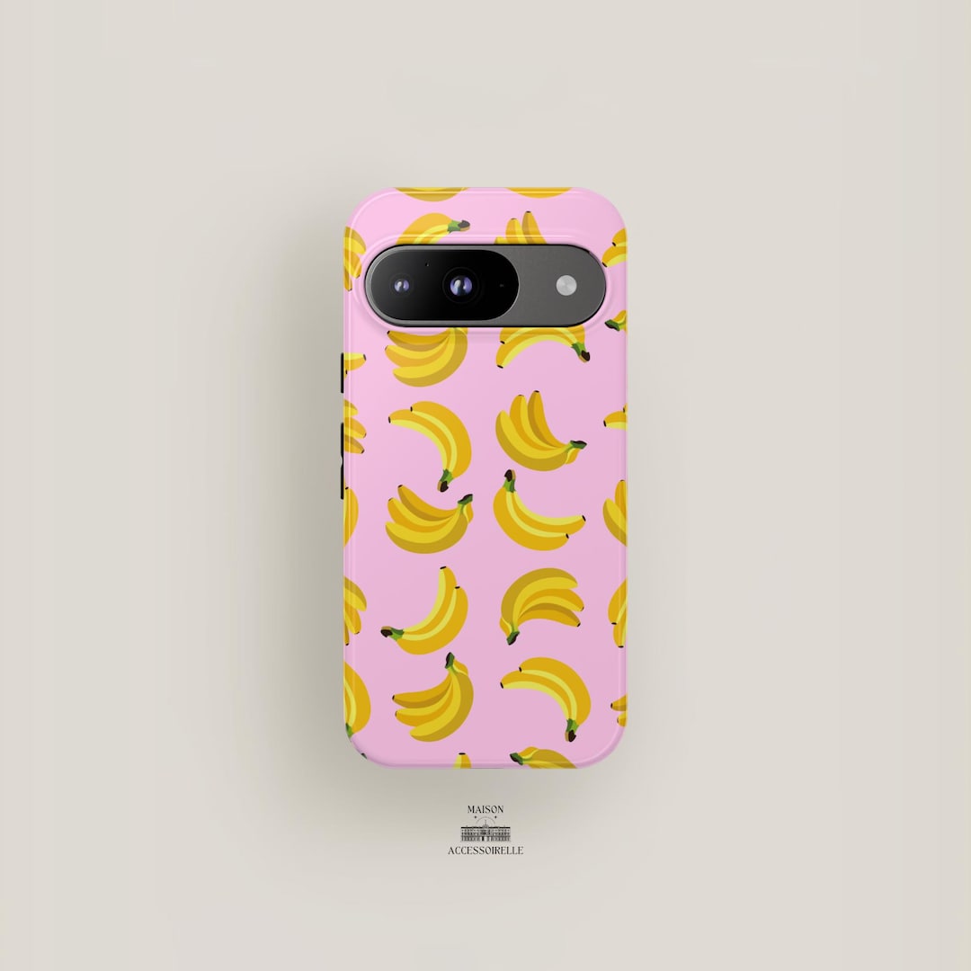 Banana Phone Case Pink Patterned | Pixel 9 Case, Pixel 8 Pro XL Case ...