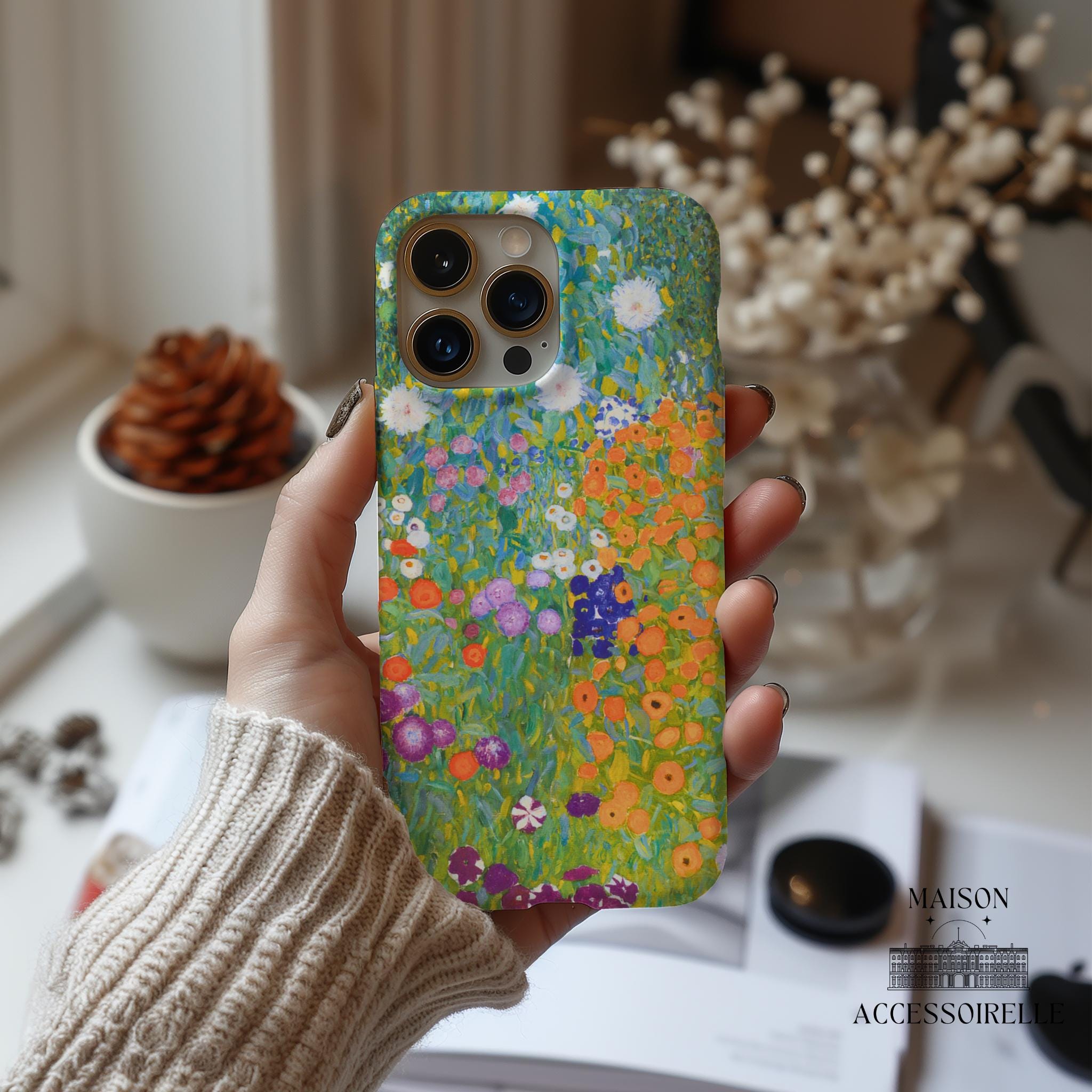Gustav Klimt Flower Garden Phone Case Floral | iPhone 16 Pro Max ...
